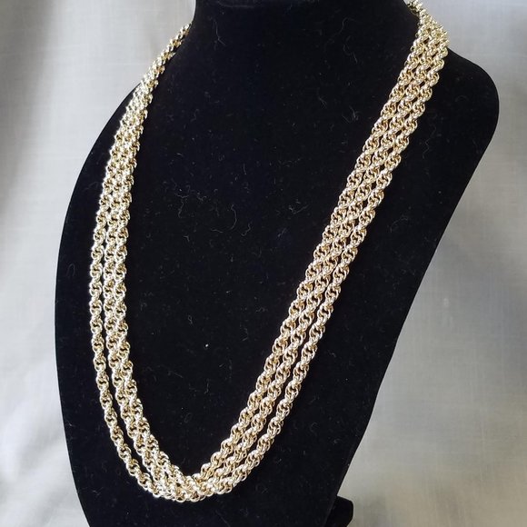 Jewelry | Vintage West Germany Triple Gold Tone Chain Necklace | Poshmark